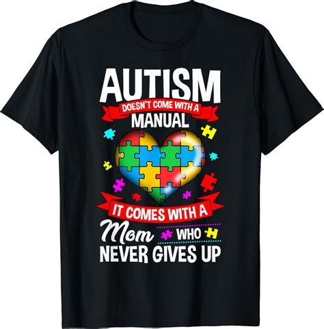 Autism Mom Shirt Women Autism Awareness Shirts Mom Cute Cotton T Shirt