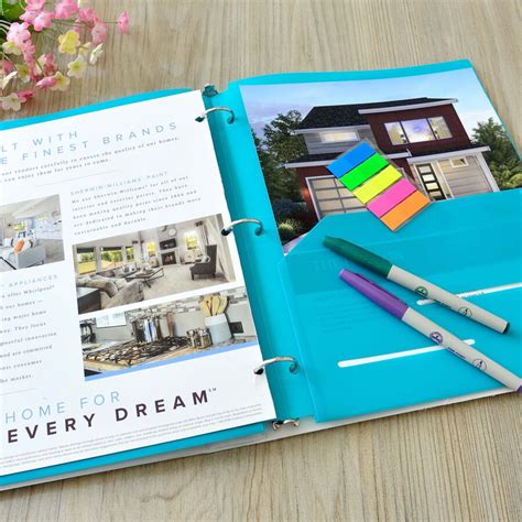 Babeever 6 Pack Heavy Duty Plastic Two Pocket Folders Binder Dividers With Pocket 3 Hole