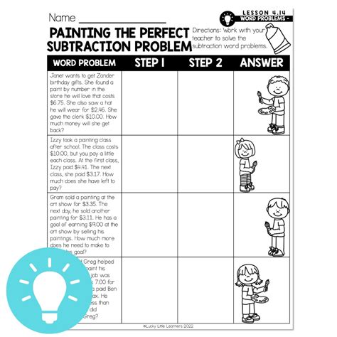 Lucky To Learn Math Two Step Subtraction Money Word Problems Lesson