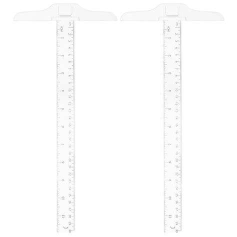 2pcs 30cm T Square Double Side Scale Plastic Measuring Tool T Shape