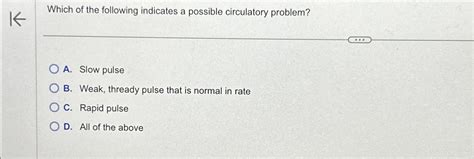 Solved Which Of The Following Indicates A Possible Chegg