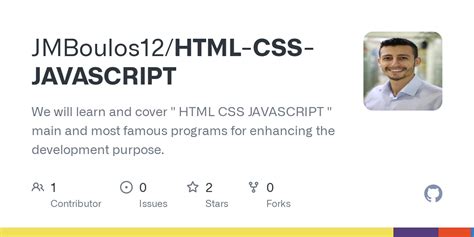 GitHub JMBoulos12 HTML CSS JAVASCRIPT We Will Learn And Cover HTML CSS JAVASCRIPT Main