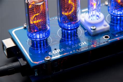 In 14 In 19a Shield Nixie Clock With Dots [smf Rgb Usb Tunes] Tubes Sockets Columns