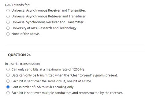 Solved Uart Stands For Universal Asynchronous Receiver And