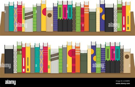 Flat Bookshelf Vector Illustration Modern Design Stock Vector Image And Art Alamy