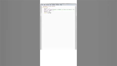 A Python Program To Find Factors Of A Number Python Code Coding Javascript Youtube