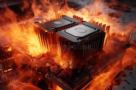 CPU Under Stress Test Emphasizing Thermal Performance Generative AI Stock Image Image Of