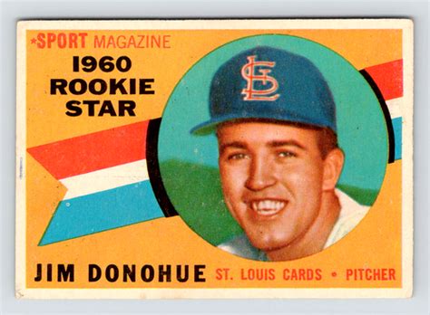 1960 Topps Card 124 Jim Donohue Rookie Star St Louis Cardinals A