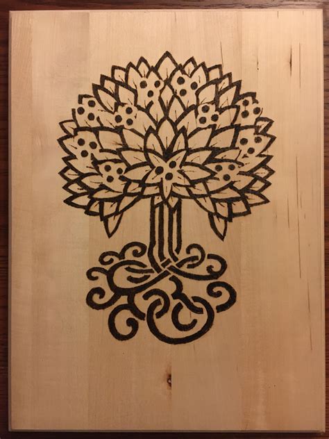 Pyrography Tree R Drawing