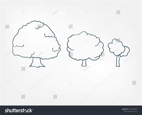 Trees Vector Doodle Design Elements Isolated Stock Vector Royalty Free Shutterstock