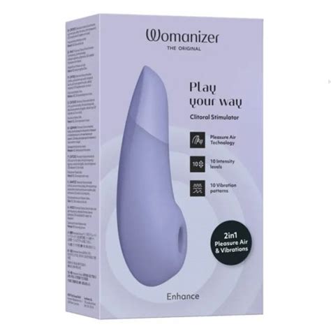Womanizer Enhance 2 In 1 Pleasure Air And Vibrations Clitoral Stimulator Lilac Sex Toys At