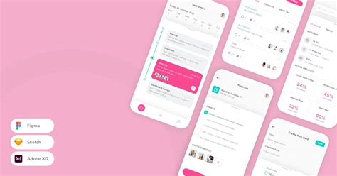 Kit De Interfaz De Usuario De La Aplicación Móvil Task Manager Ux And