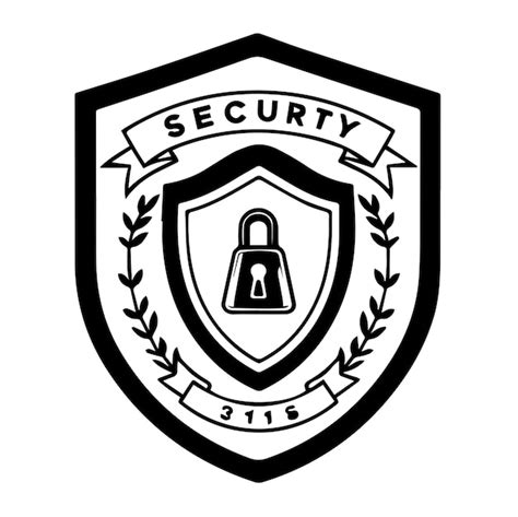 A Black And White Shield With A Black Background With The Word Security On It Premium Ai