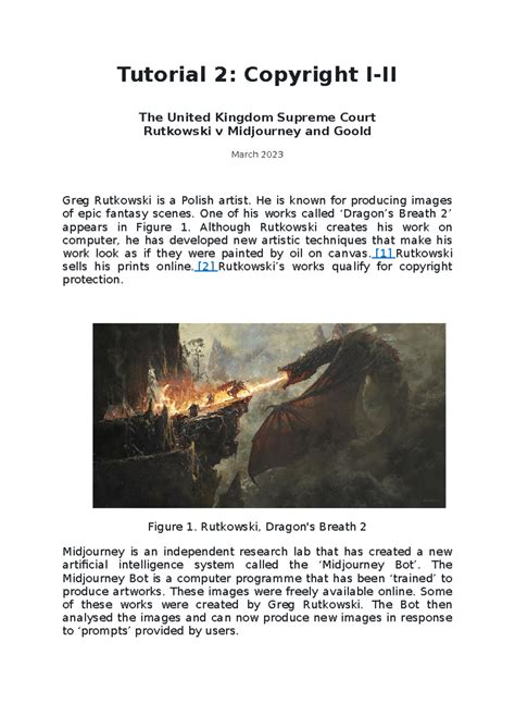 Ip Tutorial 2 Copyright Tutorial 2 Copyright I Ii The United Kingdom Supreme Court Rutkowski