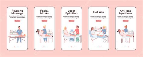 Premium Vector Beauty Salon Onboarding Mobile App Screen Flat Template Relaxing Massage