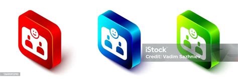 흰색 배경에 격리 된 아이콘 친구 영원히 아이콘 영원한 우정 개념 빨간색 파란색 및 녹색 사각형 버튼 벡터 1위에 대한 스톡 벡터 아트 및 기타 이미지 Istock