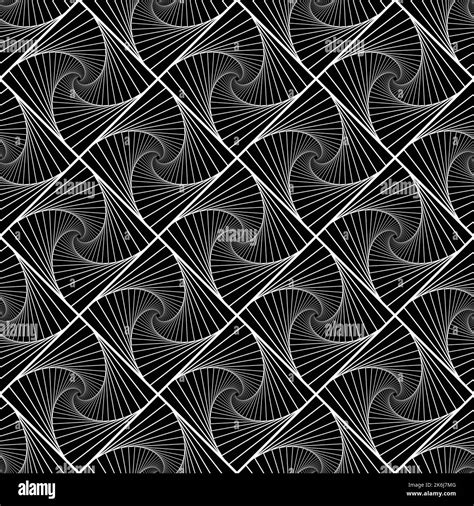 Vector Seamless Pattern With Optical Illusion Geometric Background With Visual Distortion