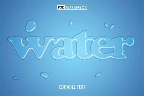 현실적인 물 방울 글꼴 스타일 텍스트 효과 프리미엄 Psd 파일