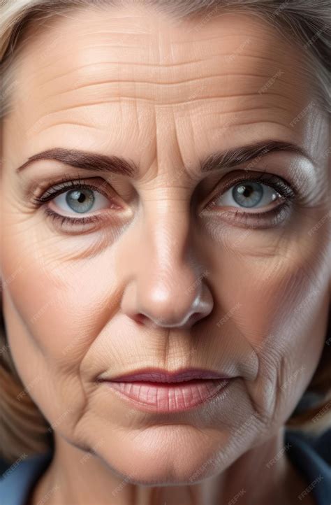Premium Photo Face Of A Mature Woman Aged 50 Years Closeup Wrinkles