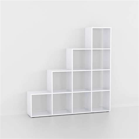 Стеллаж лесенка 10 ячеек полка для книг и игрушек разделитель комнаты G0040 Белый пр