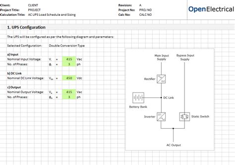 AC UPS Calculation Template Tradebit