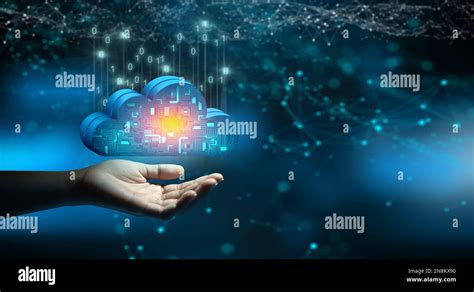 Businessman Hand Holding Cloud Computing Technology Internet Storage