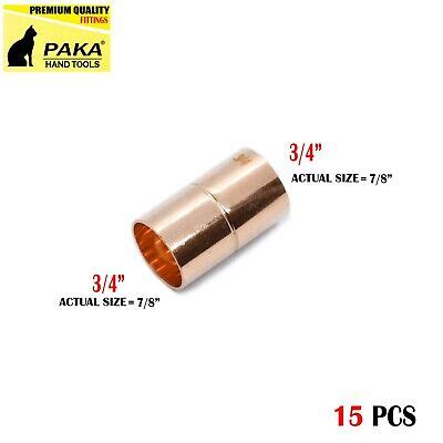 15 Pack 34 X 34 Copper Coupling With Stop Cxc Ebay