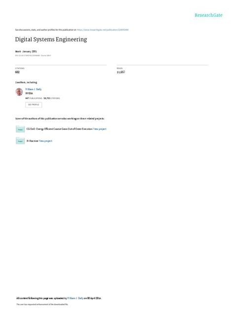 Digital Systems Engineering Pdf Computer Engineering Electrical