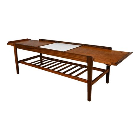 1960s Mcm Scandinavian Modern Style Teak Extending Coffee Table Sliding Top Attributed To