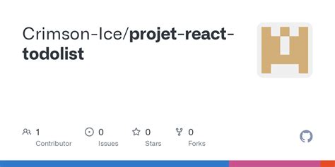 GitHub Crimson Ice Projet React Todolist