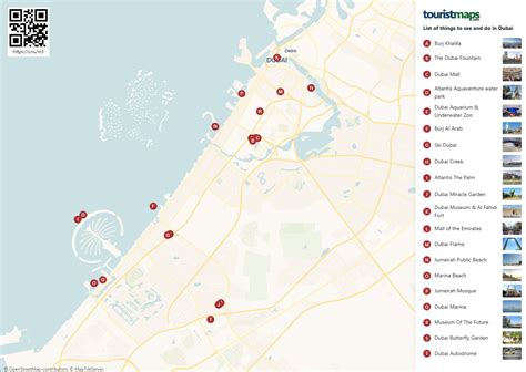 Dubai Tourist Map With Attractions