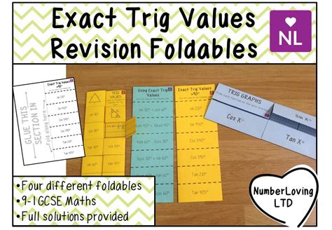 Exact Trig Values Gcse 9 1 Foldables Number Loving