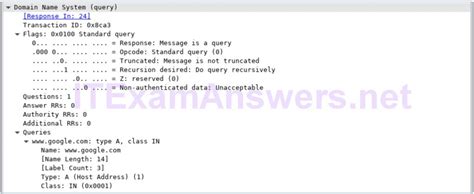 4627 Lab Using Wireshark To Examine A Udp Dns Capture Instructor