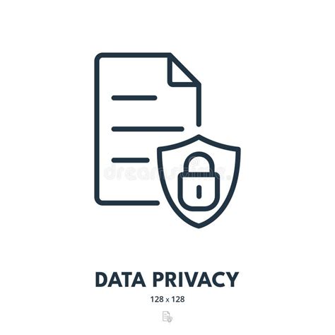 Data Privacy Icon Security Safety Protection Editable Stroke Vector Icon Stock Vector