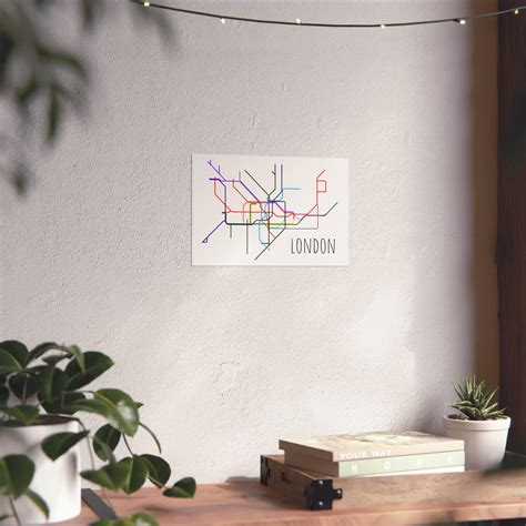 London Underground Map Art Modern Line Drawn Print Etsy