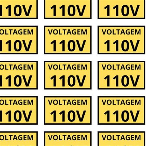 Etiquetas Adesivas Voltagem 300 Unidades Para Tomada 110v E 220v Alta