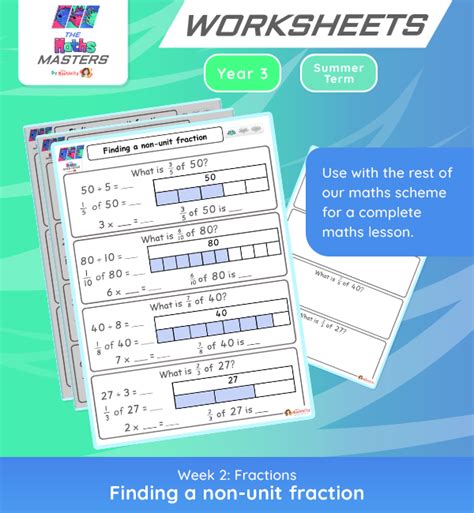 Find Non Unit Fractions Of Quantities 3 Master The Curriculum Worksheets Library