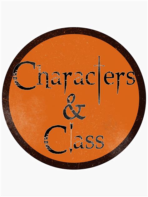 Characters And Class Logo Sticker By Charactersclass Redbubble