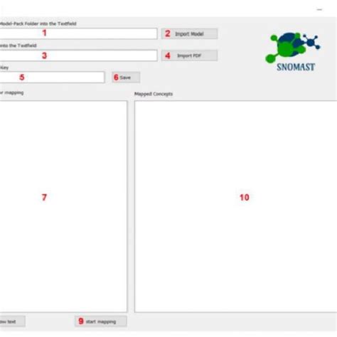 The Implemented Gui Showing The Different Area For Importing A Medcat