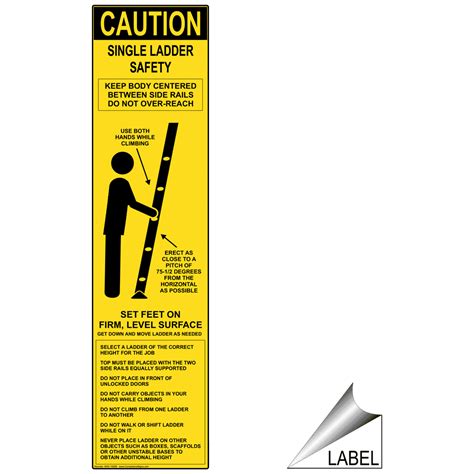 Safety Instructions Ladder Safety Sign Sku S22110