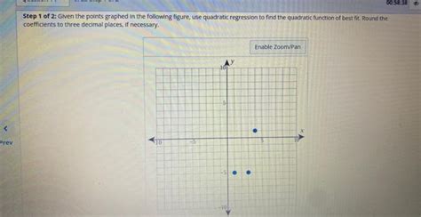 Solved Step 1 Of 2 Given The Points Graphed In The