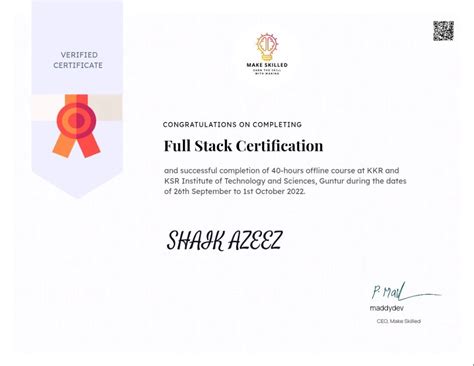 Azeez Basha Shaik On Linkedin Im Incredibly Proud To Have Completed The Full Stack Development…