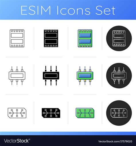 Microcircuits Icons Set Royalty Free Vector Image