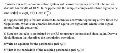 Solved Consider A Wireless Communication System With Carrier Chegg