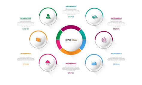 6 옵션 다이어그램 그래프 프리젠 테이션 차트 비즈니스 개념에 대한 벡터 인포 그래픽 템플릿 프리미엄 벡터