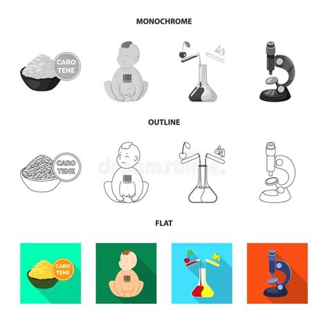Isolated Object Of Test And Synthetic Icon Collection Of Test And Laboratory Vector Icon For