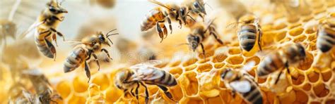 A Cluster Of Bees Swarming Around A Honeycomb With Some Bees In Flight