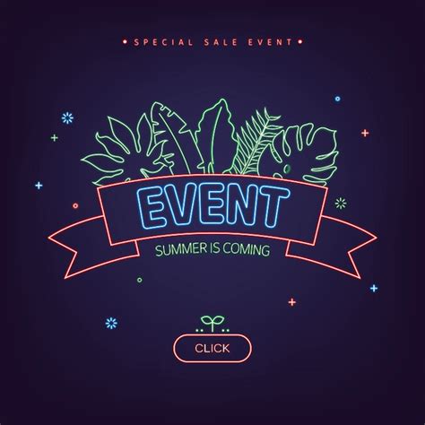 시원한 여름 네온사인 디자인 04민블리 유토이미지 상세페이지 베이직샵 일러스트 21757571