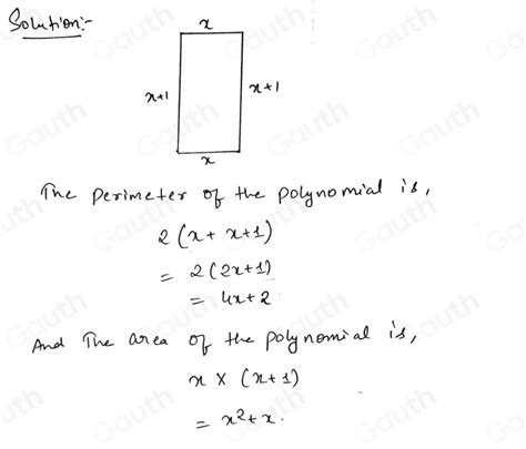 Solved Determine A Polynomial For The Perimeter And The Area Of The Figure Shown Below Drag