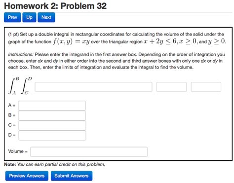 Solved Set Up A Double Integral In Rectangular Coordinates Chegg